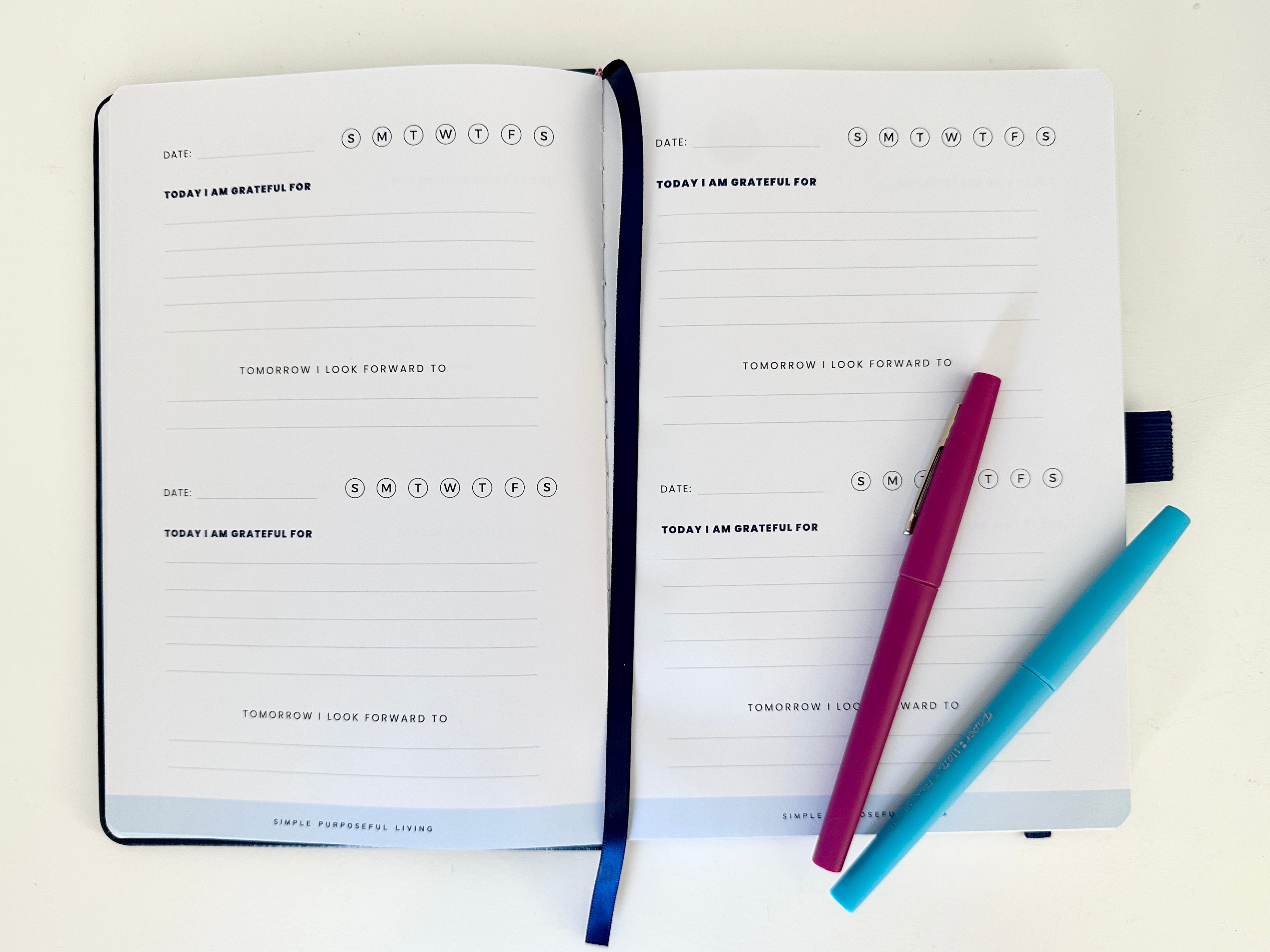 Simple Purposeful Living Leather-Bound Gratitude Journal | Mindfulness ...