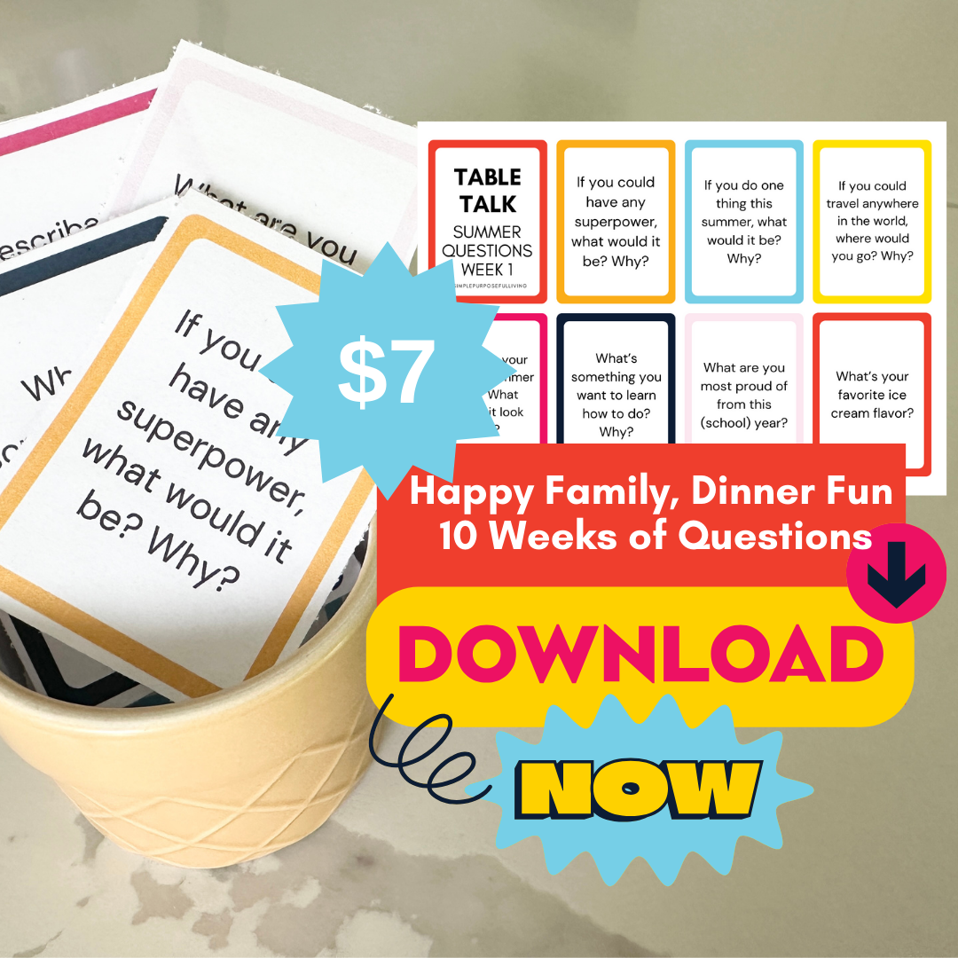 Table Talk: Simple Questions for Family Dinner Fun – simplepurposefulliving