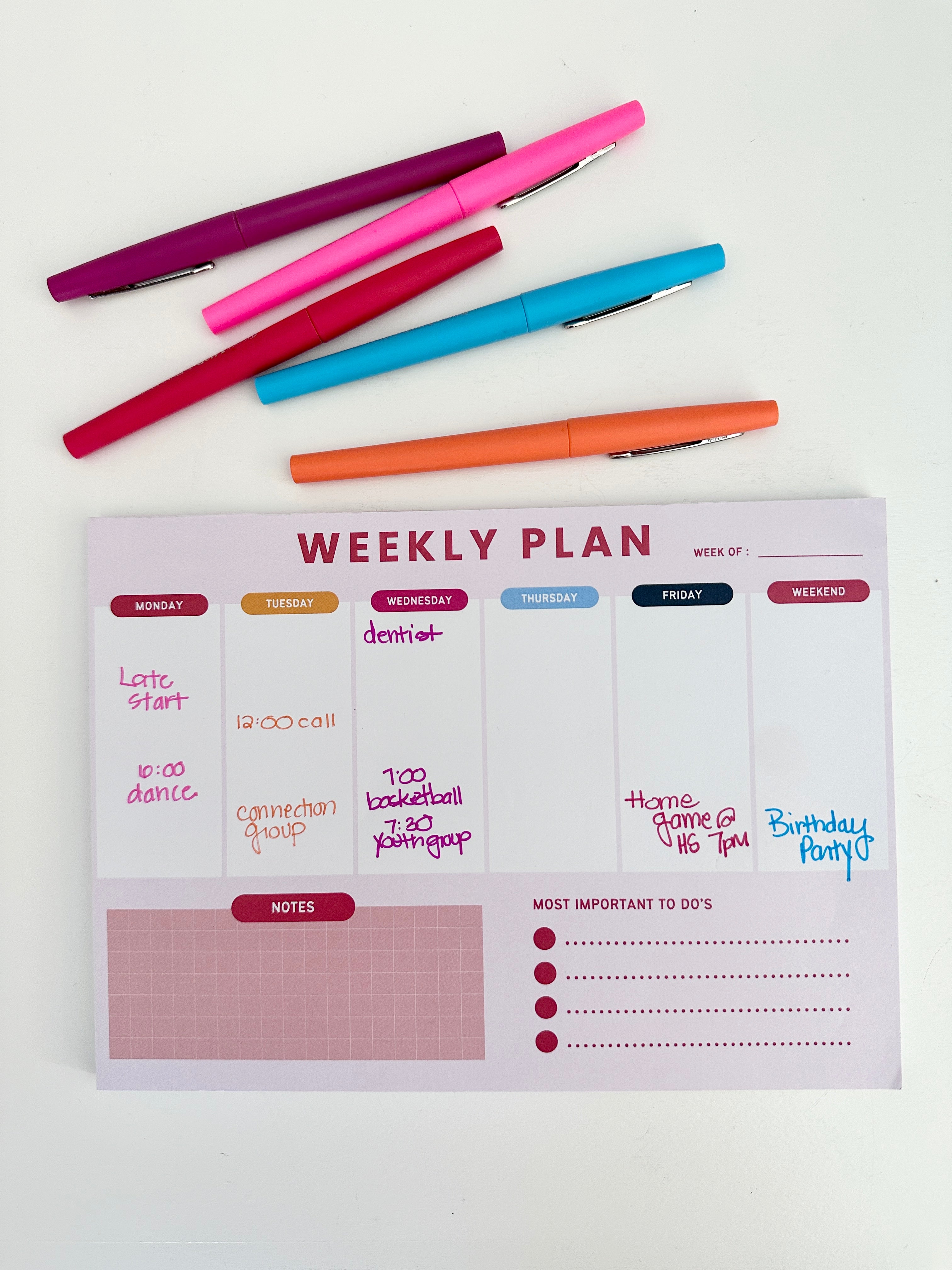 Simple Purposeful Living Weekly Plan Notepad | Organized Weekly Plans ...
