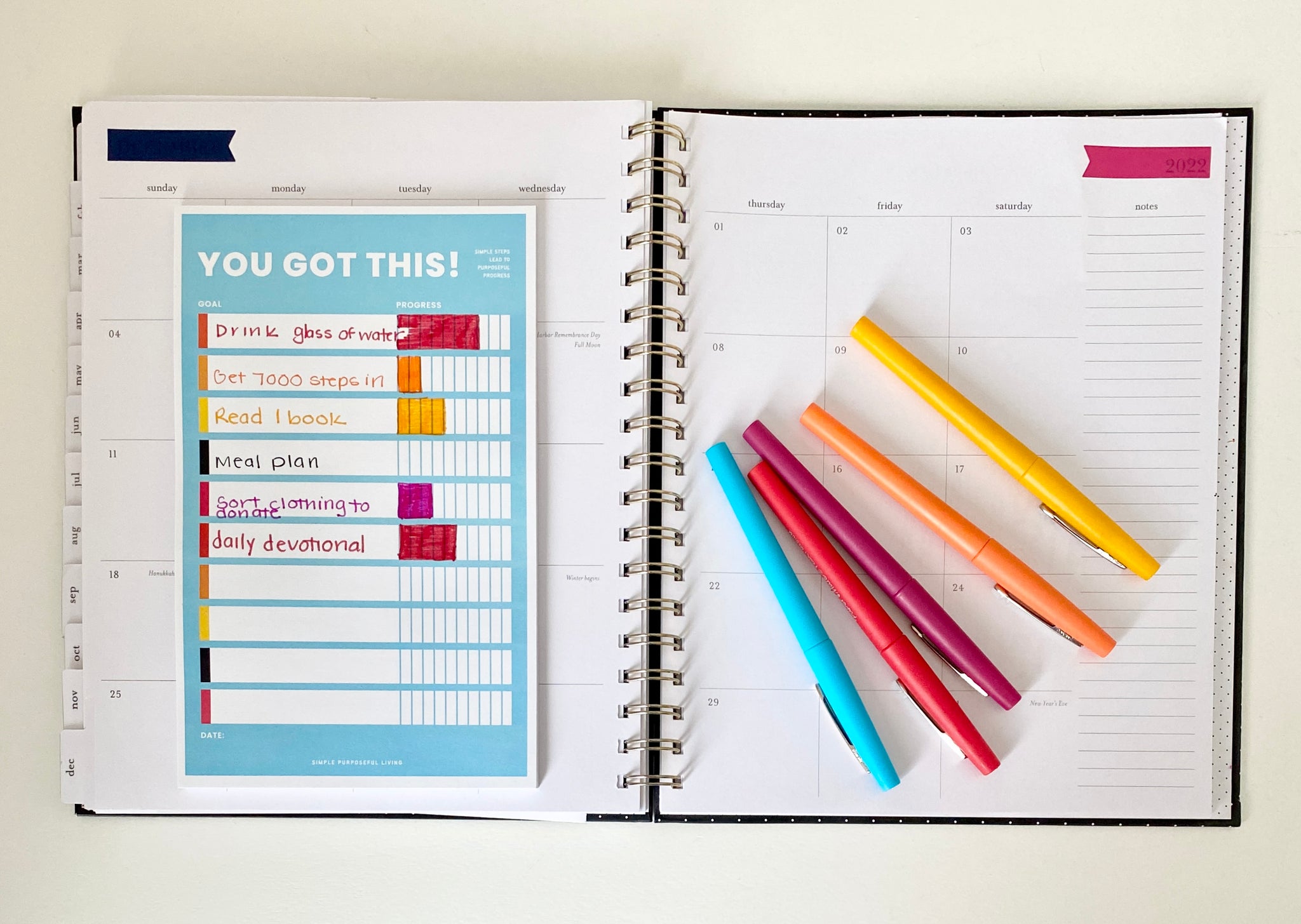 Goal Setting Sticky Notepad | Daily, Weekly, & Monthly Goal Tracker ...