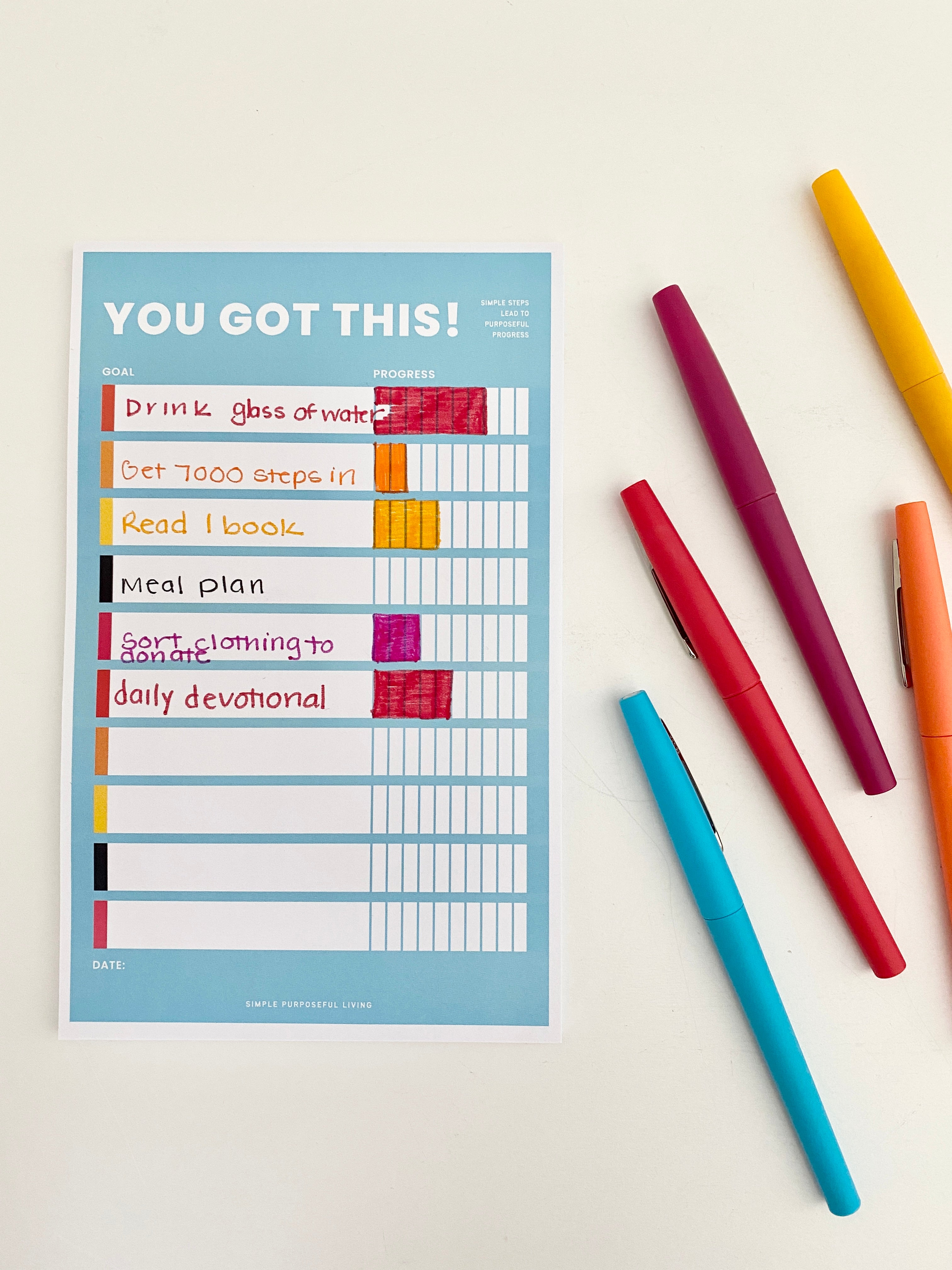 Goal Setting Sticky Notepad | Daily, Weekly, & Monthly Goal Tracker ...